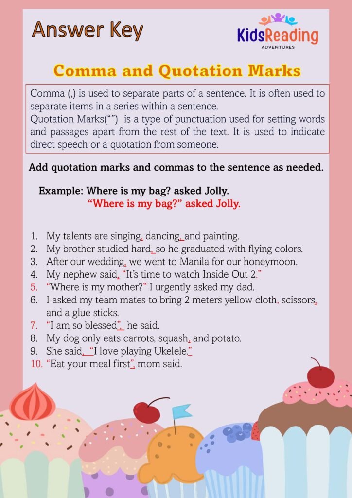 English ELA: Capitalization, Commas, Quotation Marks, Direct and ...